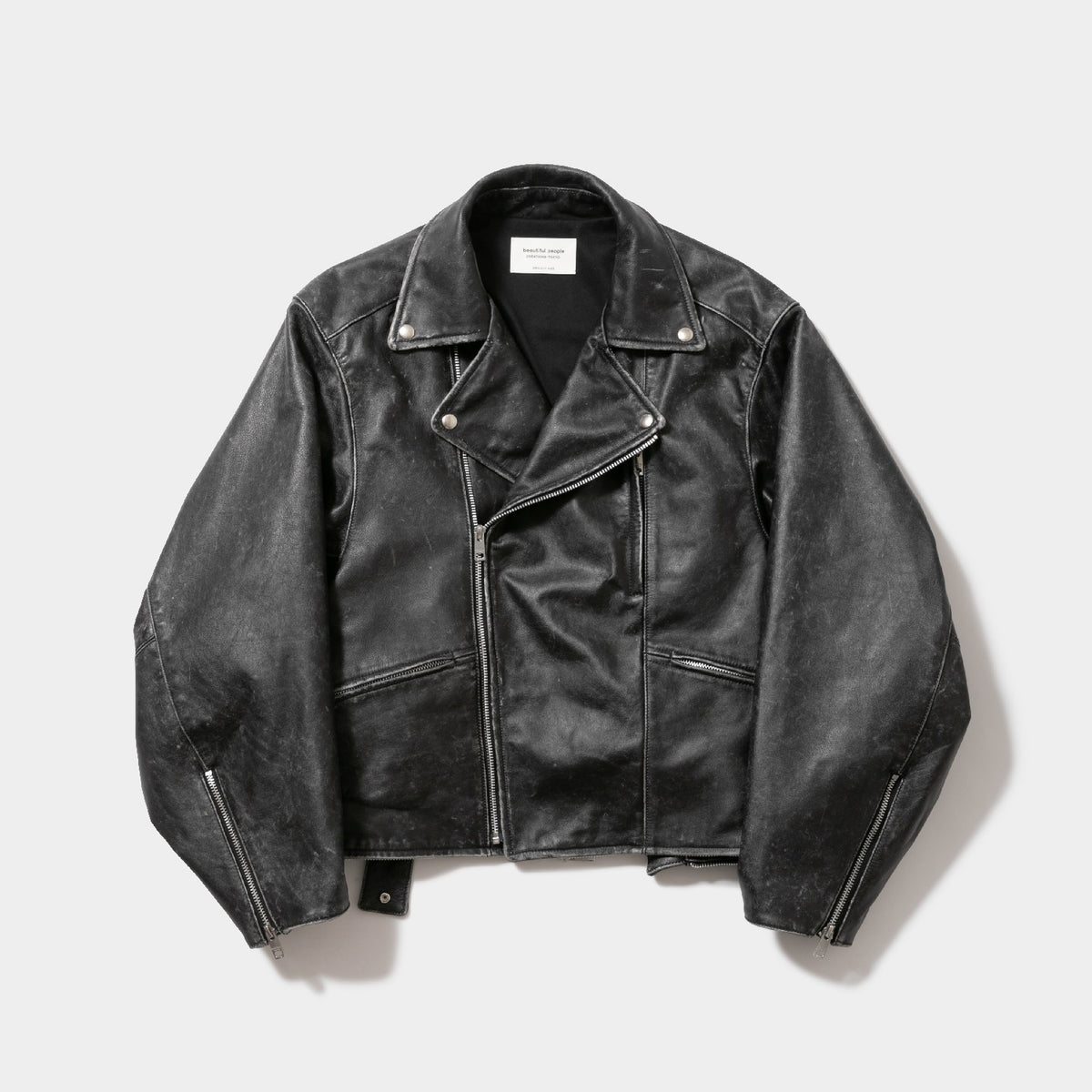 double-end stone wash leather jacket – beautiful people online store