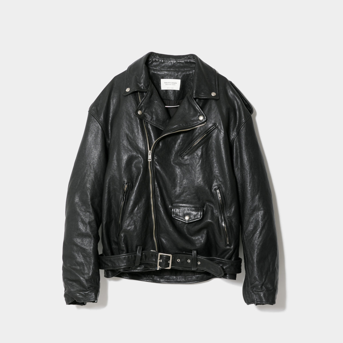 shrink leather relax riders jacket – beautiful people online store